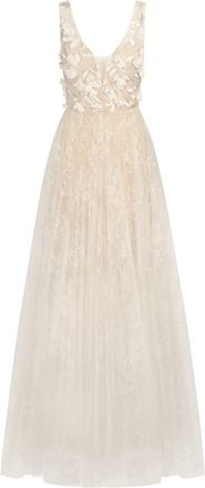 Apart Fashion APART Fashion Damen Apart Tulle Lace Evening Special Occasion Dress, Weiß, XL EU