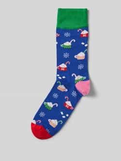 DillySocks Socken mit Motiv-Stitching Modell Christmas Latte