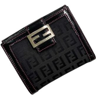 Fendi Portefeuille en toile Pre-owned - Femme - Pre-owned - Noir - Taille: ONE Size