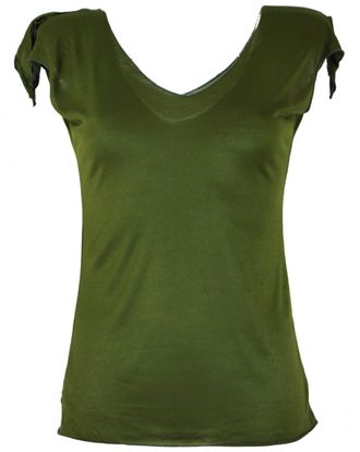 Guru Shop Goa Psytrance Pixi Shirt - Olive, Damen, Synthetisch, Size:S/M