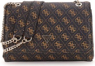 Guess Noelle II Convertible Xbody Flap Bag Brown Logo