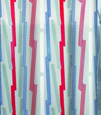 MSV Spirella 10.16135 Peva-Duschvorhang 180 x 200 cm, Tape Red-Blue