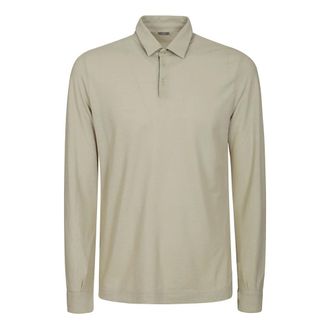Zanone Homme, Tops, Beige, Taille: 4XL Polo à Manches Longues en Coton Ice