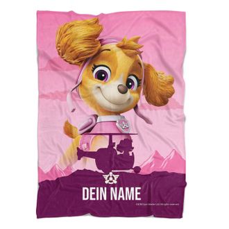 Picanova PAW Patrol Strandtuch mit Wunschname - personalisiertes Kinder Badetuch - ideal f&uuml;r Urlaub Schwimmbad und Alltag - Skye 90x50 cm