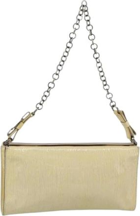 Ferragamo Sac bandouli&egrave;re en cuir verni Pre-owned - Femme - Pre-owned - Beige - Taille: ONE Size