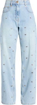 Farm Rio BOWS EMBROIDERED DENIM PANTS