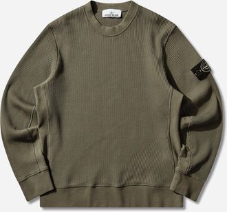 Stone Island Men s Waffle Knit Sweater Military Green