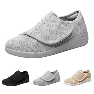 Generic Chaussures diab&eacute;tiques extra larges pour homme - Faciles &agrave; fermer - Chaussures d&eacute;contract&eacute;es pour personnes &acirc;g&eacute;es - Pieds enfl&eacute;s - Respirantes et l&eacute;g&egrave;