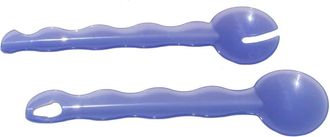 Tupperware Impressions Salat-Servier-Set, Zange, ineinandergreifende L&ouml;ffel, Lupine, Violett