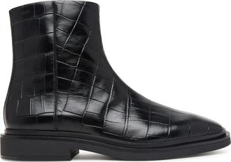 Calvin Klein Stiefeletten Calvin Klein Square Ankle Boot Zip Croc Lth HW0HW03185 Schwarz