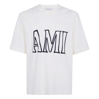 Ami Homme, Tops, Blanc, Taille: L Heritage Print T-Shirt