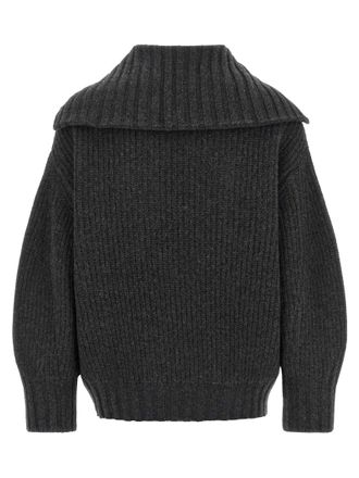 The Attico Scoop Sweater - Charcoal