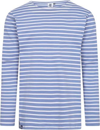 Hanseheld Streifenshirt Herren Hellblau-Natur Langarm Jeans Blau GOTS Organic XXL | M&auml;nner Ringelshirt | Streifen | Bretonisches Hemd | Matrosenshirt | Gestreif