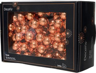 Kaemingk Weihnachtskugeln am Draht Glas 2cm x 144 St&uuml;ck Spiegelbeeren - kleine Dekokugeln - Christbaumschmuck & Weihnachtsdeko - Warmorange gl&auml;nzend