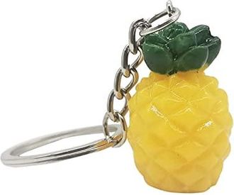 Generic Porte-cl&eacute;s personnalis&eacute; imitation r&eacute;sine ananas fruit porte-cl&eacute;s cadeau mini fruits porte-cl&eacute;s sac ornements porte-cl&eacute;s porte-cl&eacute;s pour enfants, jaune