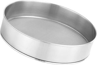 Cabilock Rundes Backmehlsieb Feinmaschiges Sieb Handgehaltener Edelstahl Ideal Zum Sieben Von Zuckermehl 25 cm