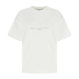 Stella McCartney T-Shirt mit Rundhalsausschnitt und &uuml;berschnittenen Schultern - - Tops - Damen - Wei&szlig; - 2XS