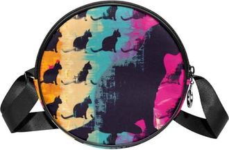Generic Petit sac &agrave; bandouli&egrave;re rond pour femme, petit sac &agrave; bandouli&egrave;re avec fermeture &eacute;clair et bretelles r&eacute;glables style d&eacute;contract&eacute; pour femmes et filles