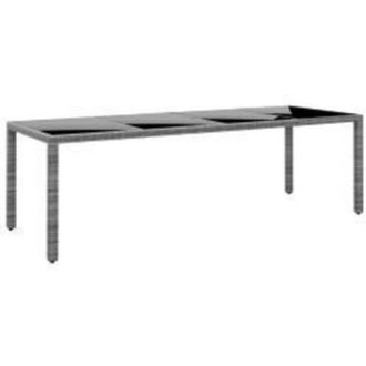 Les Tendances Table de jardin 250x100x75 Verre tremp&eacute; et R&eacute;sine tress&eacute;e