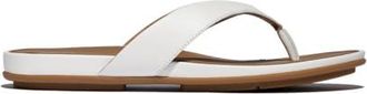 FitFlop Womens Gracie Leather Flip-Flops, blanc, 6.5 UK Narrow