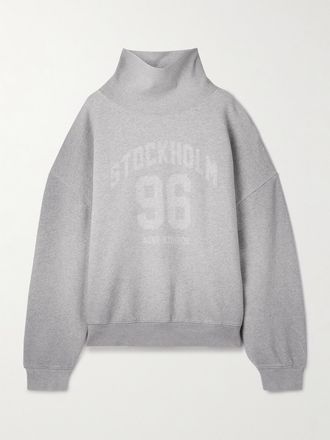 Acne Studios Sweat En Jersey De Coton Biologique Imprimé - Gris