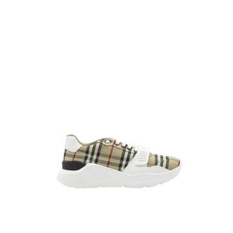 Burberry Check Sneakers aus Wildleder und Leder - - Shoes - Herren - Beige - 45 EU