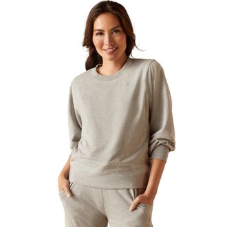 Ariat Womens Memento Sweatshirt Long Sleeve in Heather Grey, Size Large, by Ariat