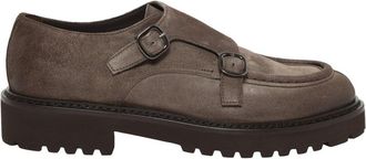 Doucal's Doppelmonk-Schuhe aus Wildleder mit Blockabsatz und Profil in