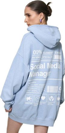 Worldclassca Hoodie Worldclassca Oversized MANAGER Print Hoodie Kapuzenpullover Sweatshirt Print - SOCIAL MEDIA MANAGER - ENERGY 100%