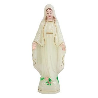 F Fityle Statuette Vierge Marie Saint, Petite Sculpture pour Maison, Chapelle, Lumineux, 10CM