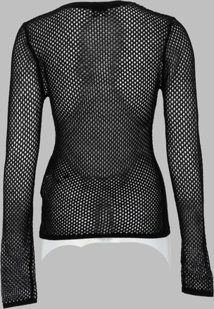 Ganni Mercerized Organic Cotton Mesh Tank Top - Black