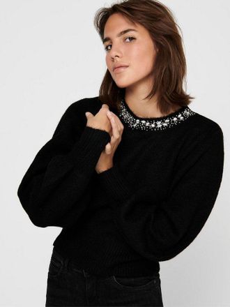 Only Strickpullover ONLELSA L/S PULLOVER KNT NOOS Materialmix, regular fit