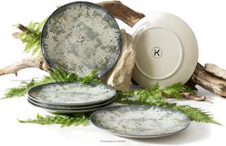 Konsimo Speiseteller f&uuml;r 6 Personen - 6er Set Teller - Sp&uuml;lmaschinen - Mikrowellengeeignet - Tellerset aus Hartporzellan - Fingo Kollektion - Modern und Elega