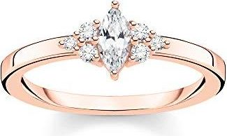 Thomas Sabo Ring Vintage weiße Steine roségold vergoldetes Silber TR2325-416-14-50