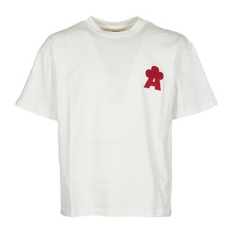 A Paper Kid Homme, Tops, Blanc, Taille: L T-shirt blanc avec logo lat&eacute;ral