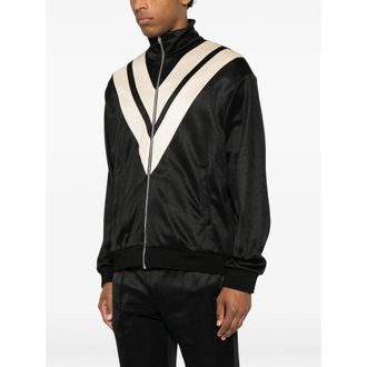 Valentino Chevron-Knit Bomber Jacket - Black