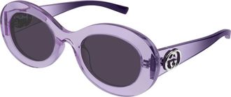 Gucci Oval Sonnenbrille - - Accessories - unisex - Lila - 51 MM