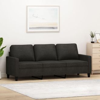 vidaXL 3-Sitzer-Sofa Schwarz 180 cm Stoff Vidaxl
