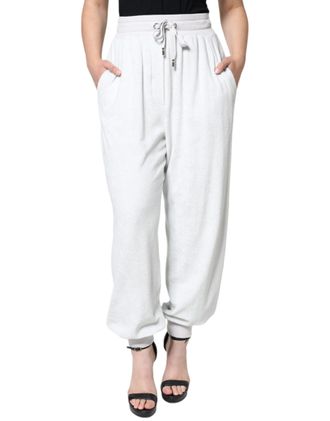 Dolce & Gabbana Womens White Nylon Jogger Sweatpants Pants Elastane