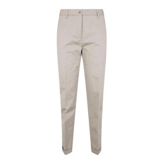Aspesi Gek&uuml;rzte Hose aus Baumwoll-Gabardine - - Trousers - Damen - Beige - M