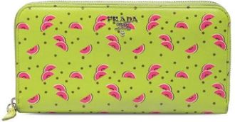 Prada Portefeuille Long Pre-owned - Femme - Pre-owned - Vert - Taille: ONE Size