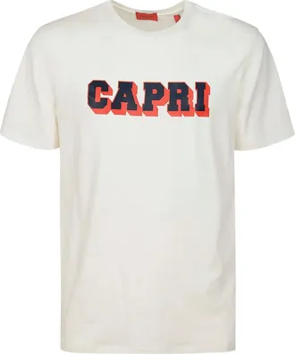 Isaia t-shirt capri à logo - Blanc