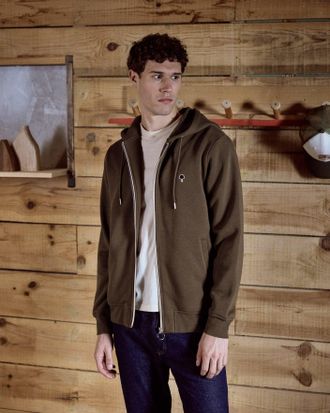 Faguo Sweat zipp&eacute; marron fonc&eacute;