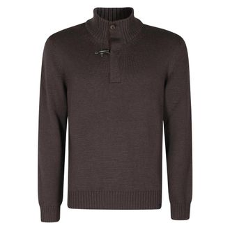 Fay Maglia Gancio Rollkragenpullover - - Knitwear - Herren - Braun - M