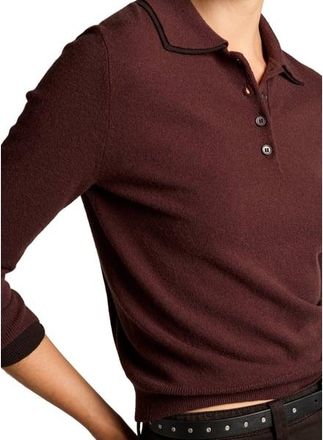 Vince Pull polo en laine m&eacute;rinos et cachemire m&eacute;lang&eacute;s