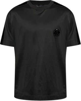 Emporio Armani Homme, Tops, Noir, Taille: XL T-shirt en jersey m&eacute;lang&eacute; Lyocell avec bande et &eacute;cusson du Nouvel An lunaire