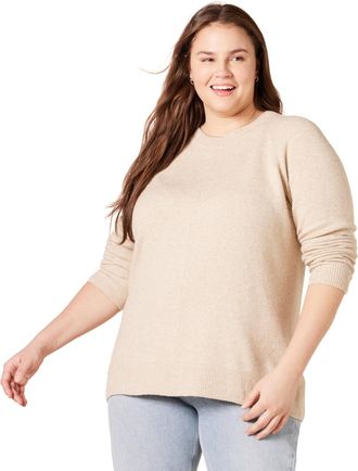Amazon Essentials Damen Soft-Touch-Langarmpullover Mit Rundhalsausschnitt In Klassischer Passform (Erhältlich In Übergröße), Beige, XXL Große Größen