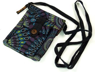 Guru Shop Brustbeutel, Boho Geldbörse - Schwarz, Unisex - Erwachsene, Baumwolle, 17x13x1 cm