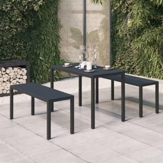 vidaXL 3-tlg. Garten-Essgruppe Stahl und wpc Schwarz - Vidaxl