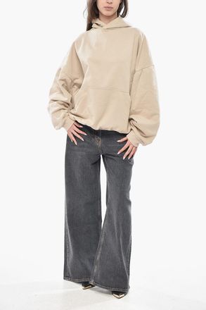 Balenciaga Cotton Hoodie with Rhinestone Logo Balenciaga